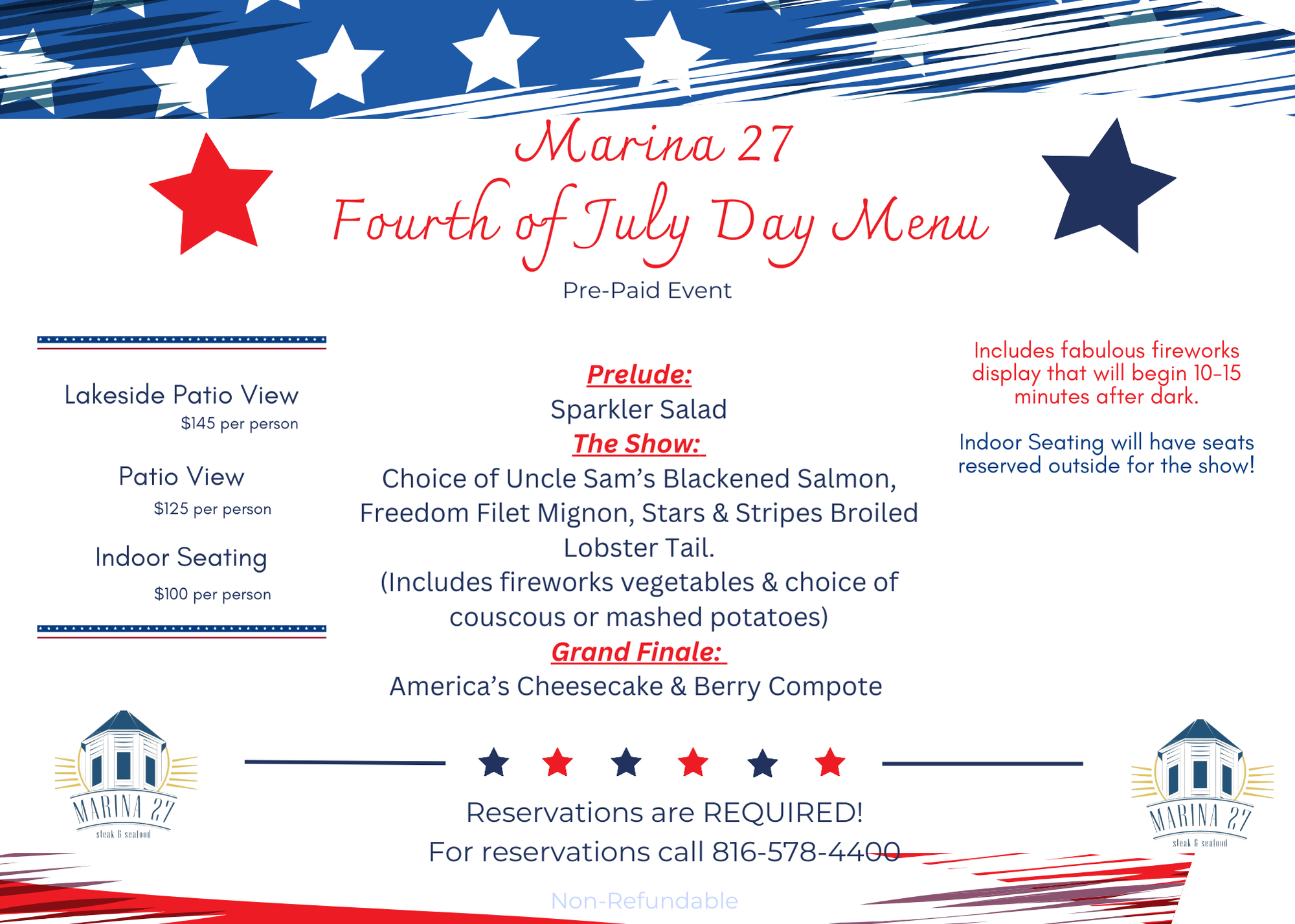 Marina 27 Steak & Seafood - Lake Lotawana, MO
