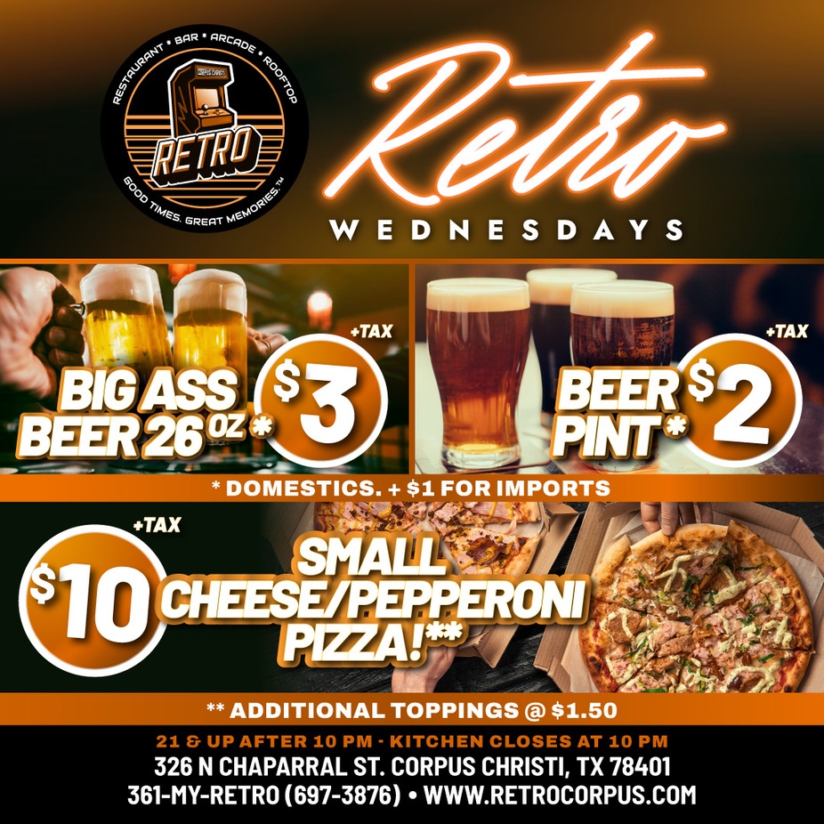 RETRO Restaurant - Bar - Arcade - Rooftop - events