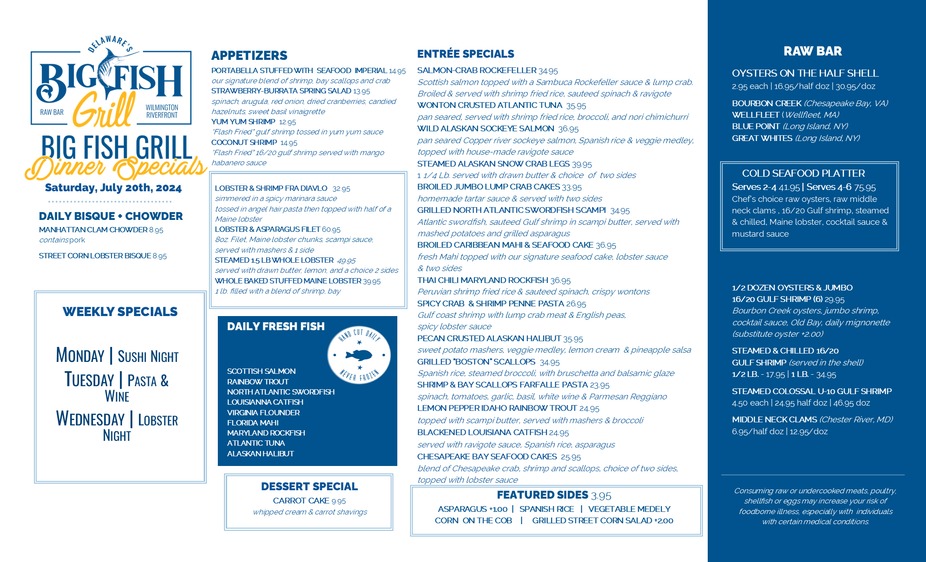 Wilmington - Big Fish Grill on the Riverfront - events