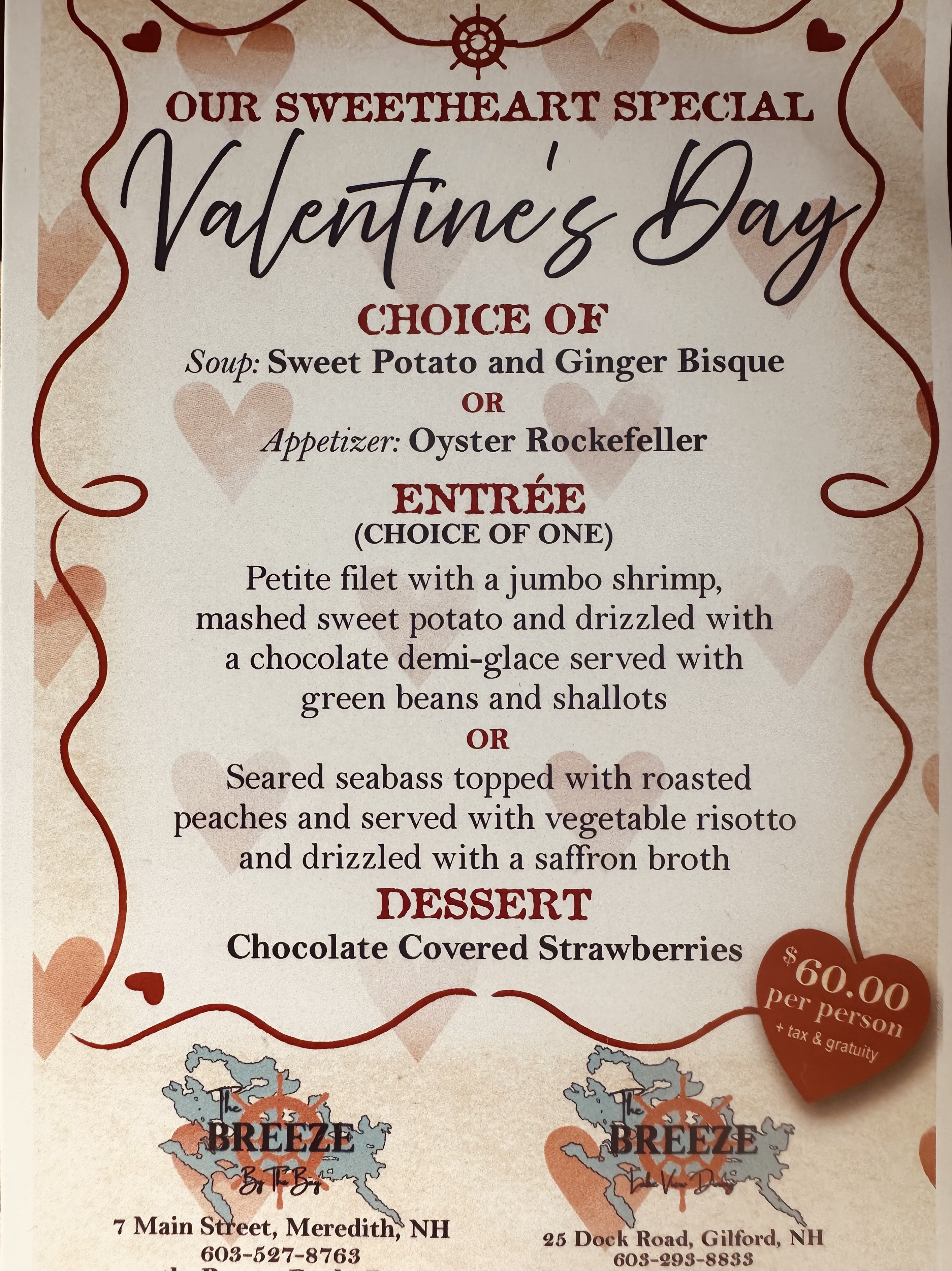 The Breeze Gilford Menu