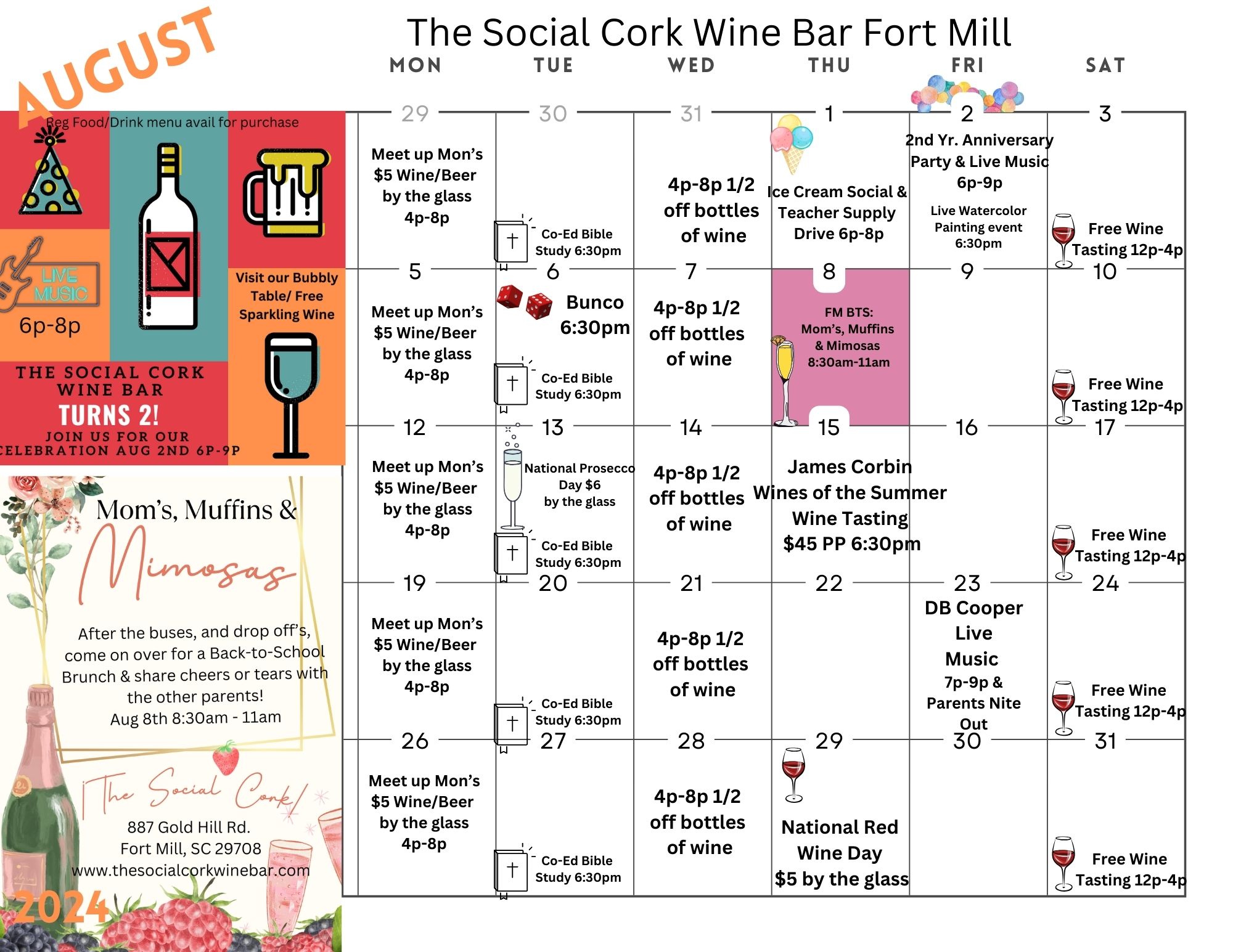 The Social Cork Wine Bar - Next to SaltWater Markets, Fort mill, SC