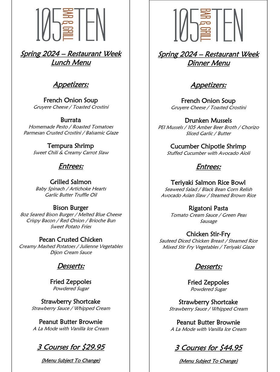 105-Ten Bar & Grill - Events