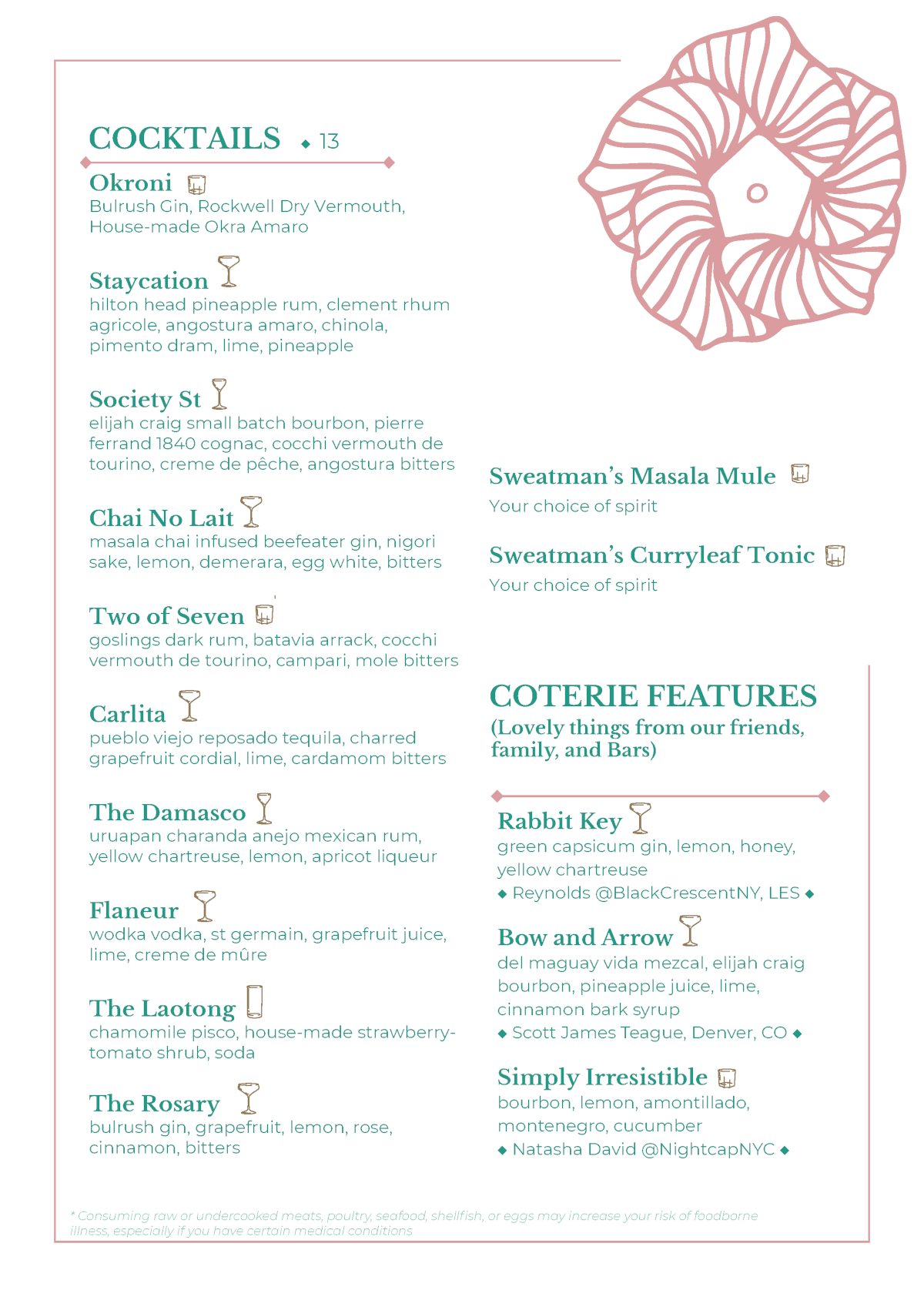 Coterie - menu