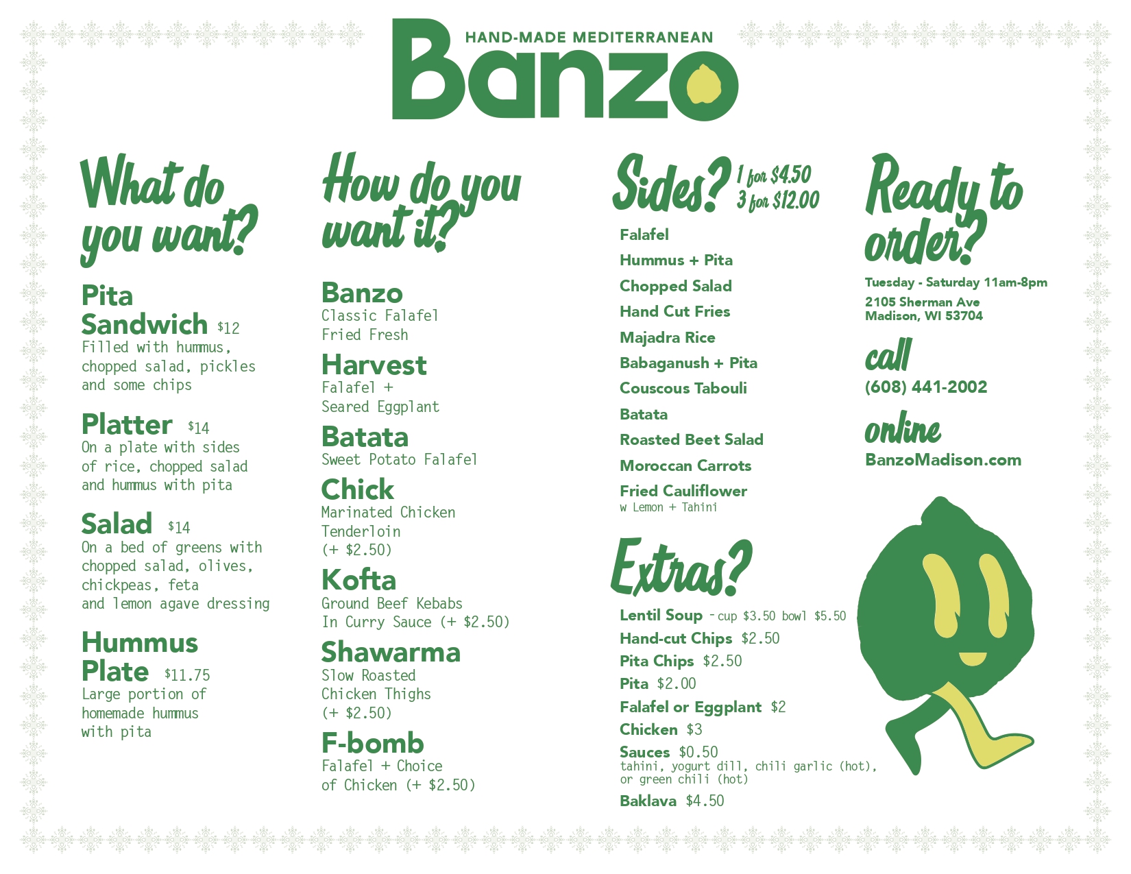 Banzo - Food Menu