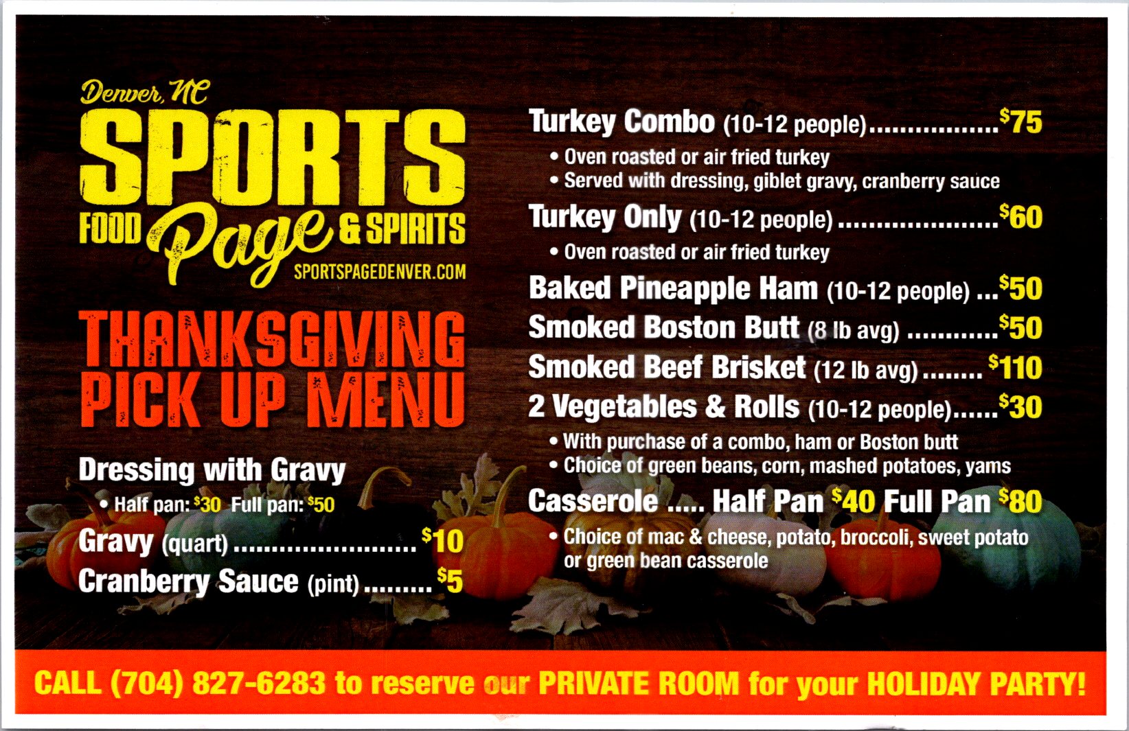 Sports Page Food and Spirits - Denver, NC