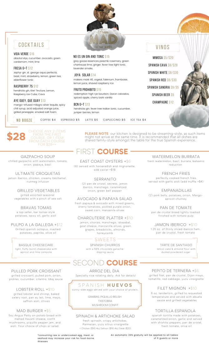 MAD - Food Menu