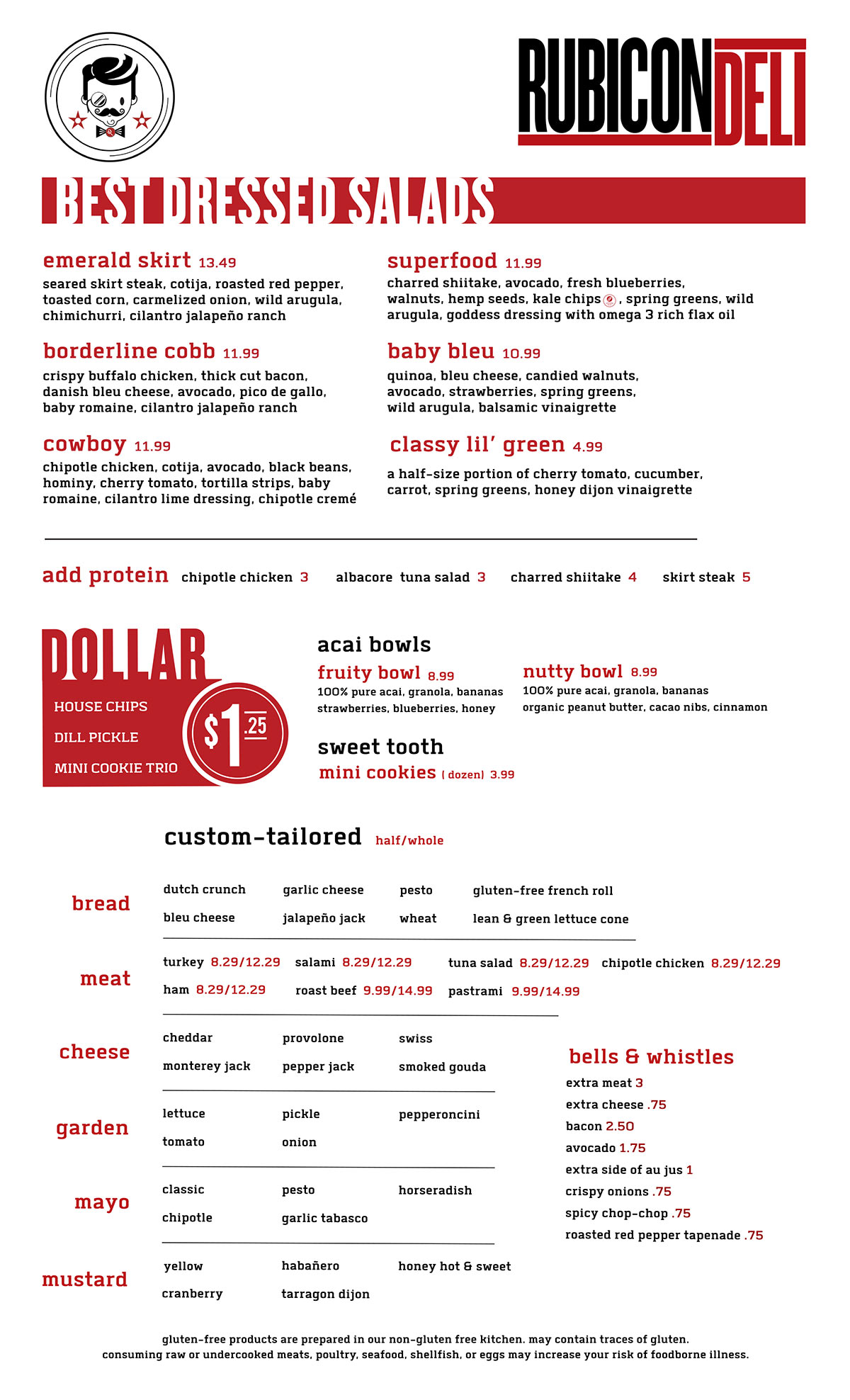 Rubicon Deli - menu san diego