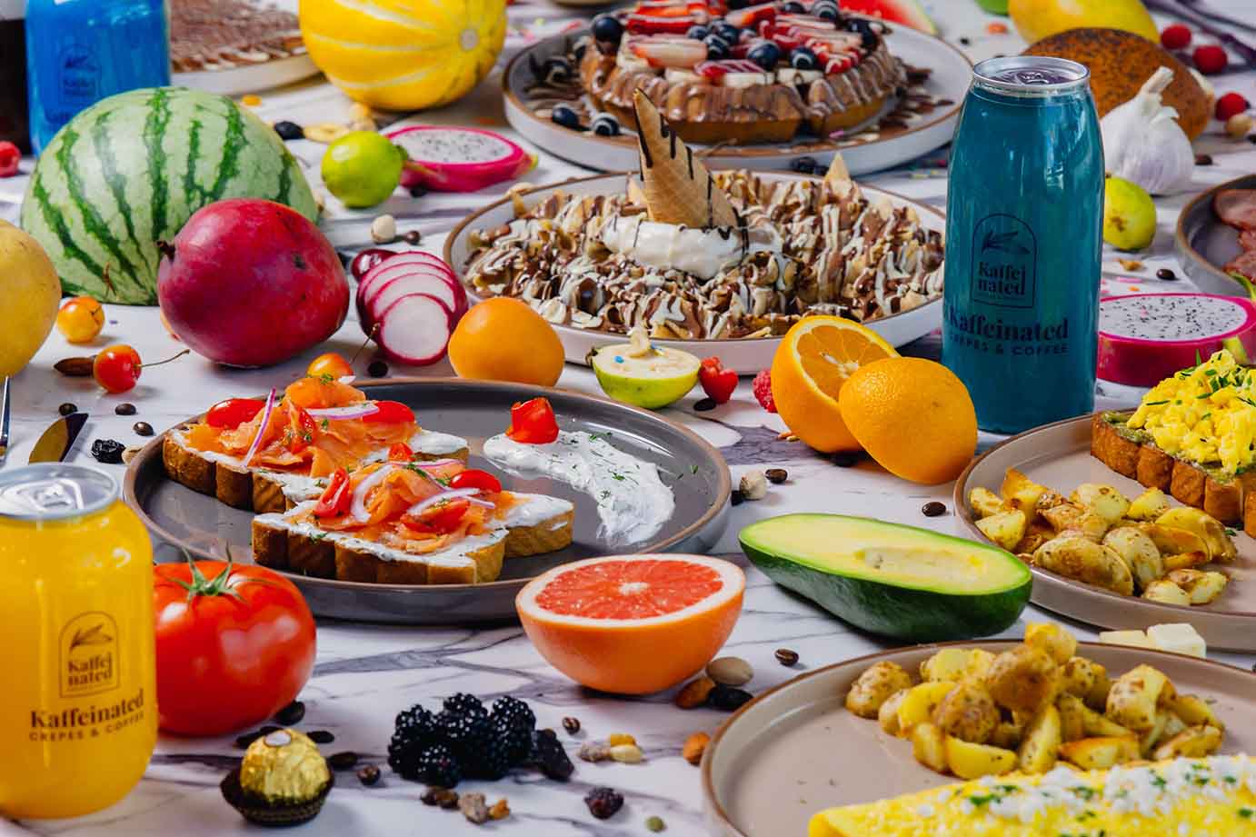 Kaffeinated Crepes & Coffee - Food Menu