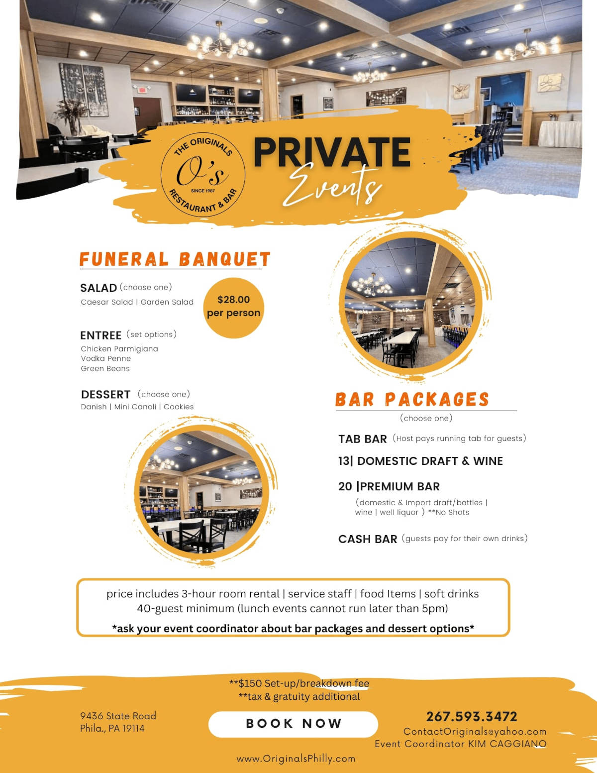 The Original's Restaurant & Bar - Banquets