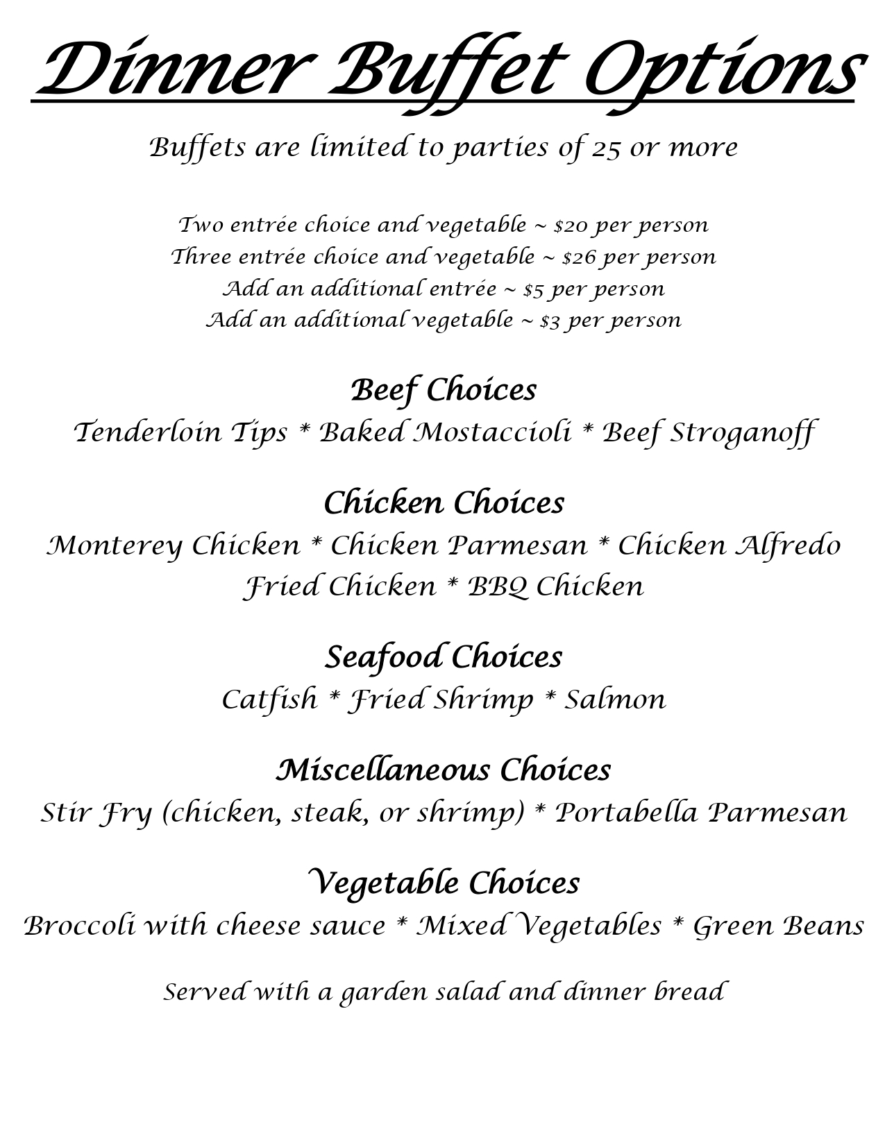 Walt s Other Pub Food Menu