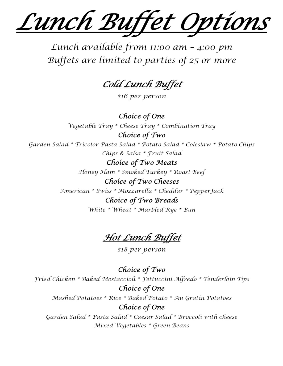 Walt s Other Pub Food Menu