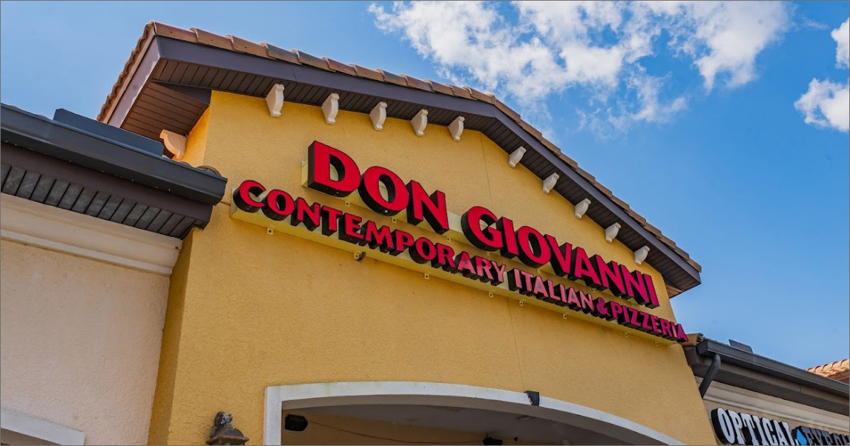 Don Giovanni Contemporary Italian Pizzeria - Food Menu