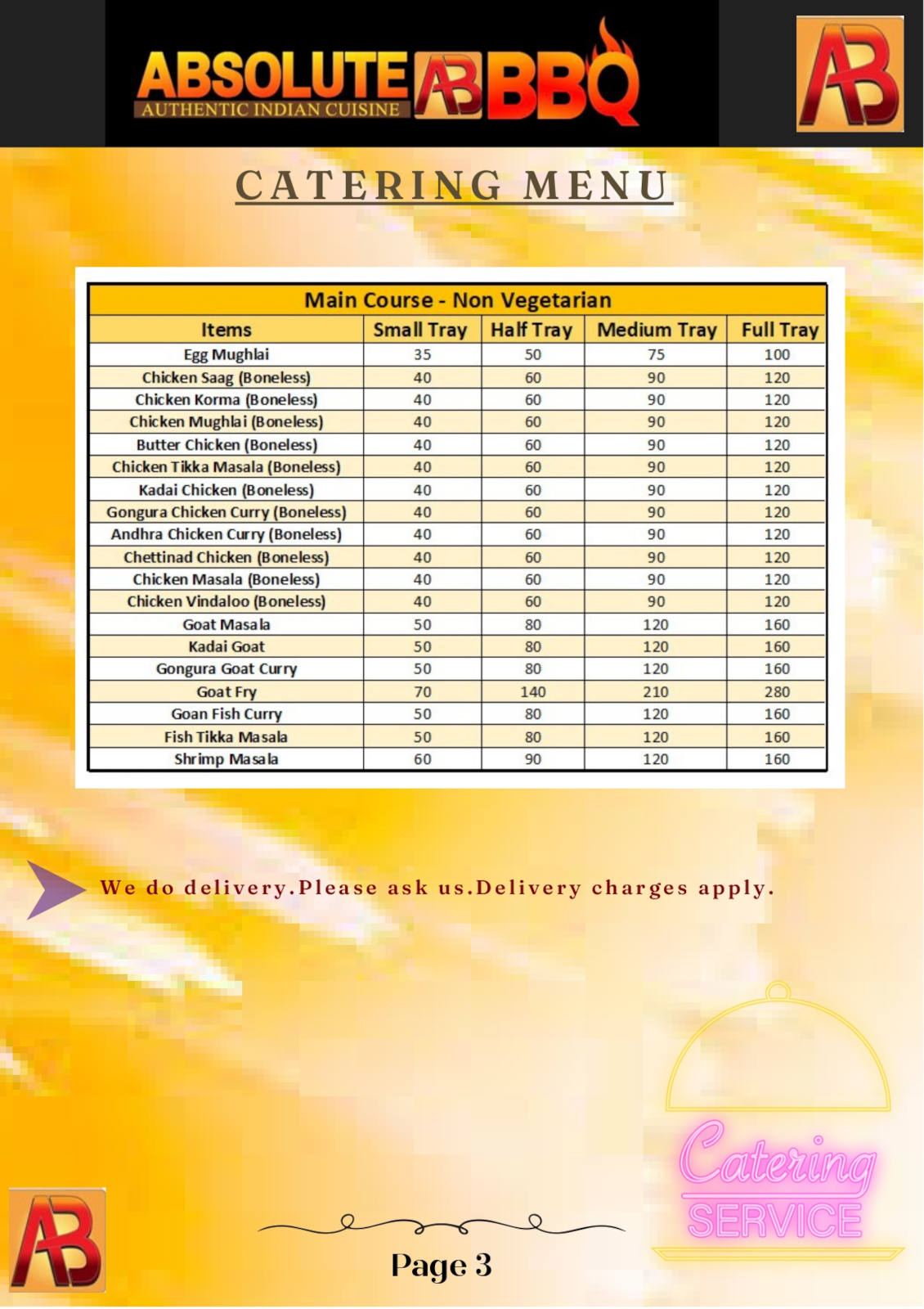 Absolute BBQ - Food Menu